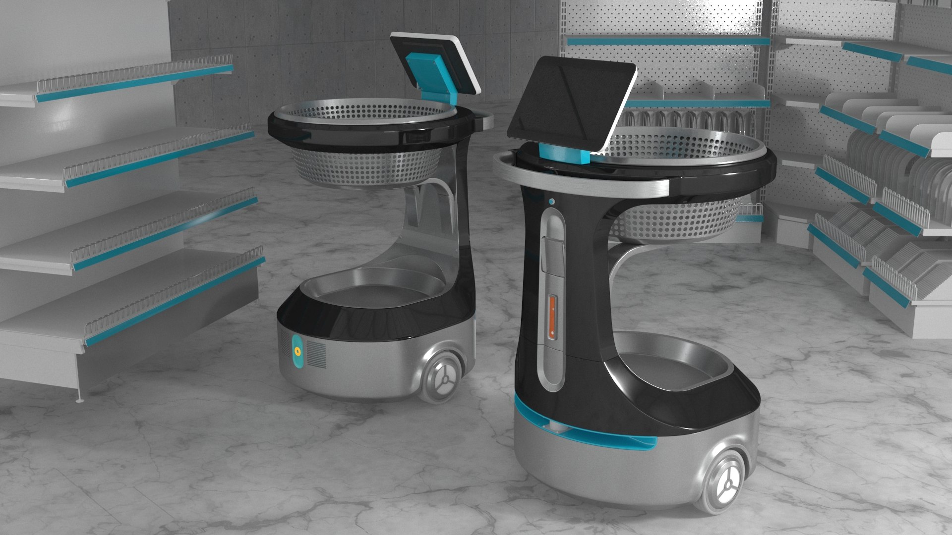 3D Smart Shopping Carts - TurboSquid 1599215