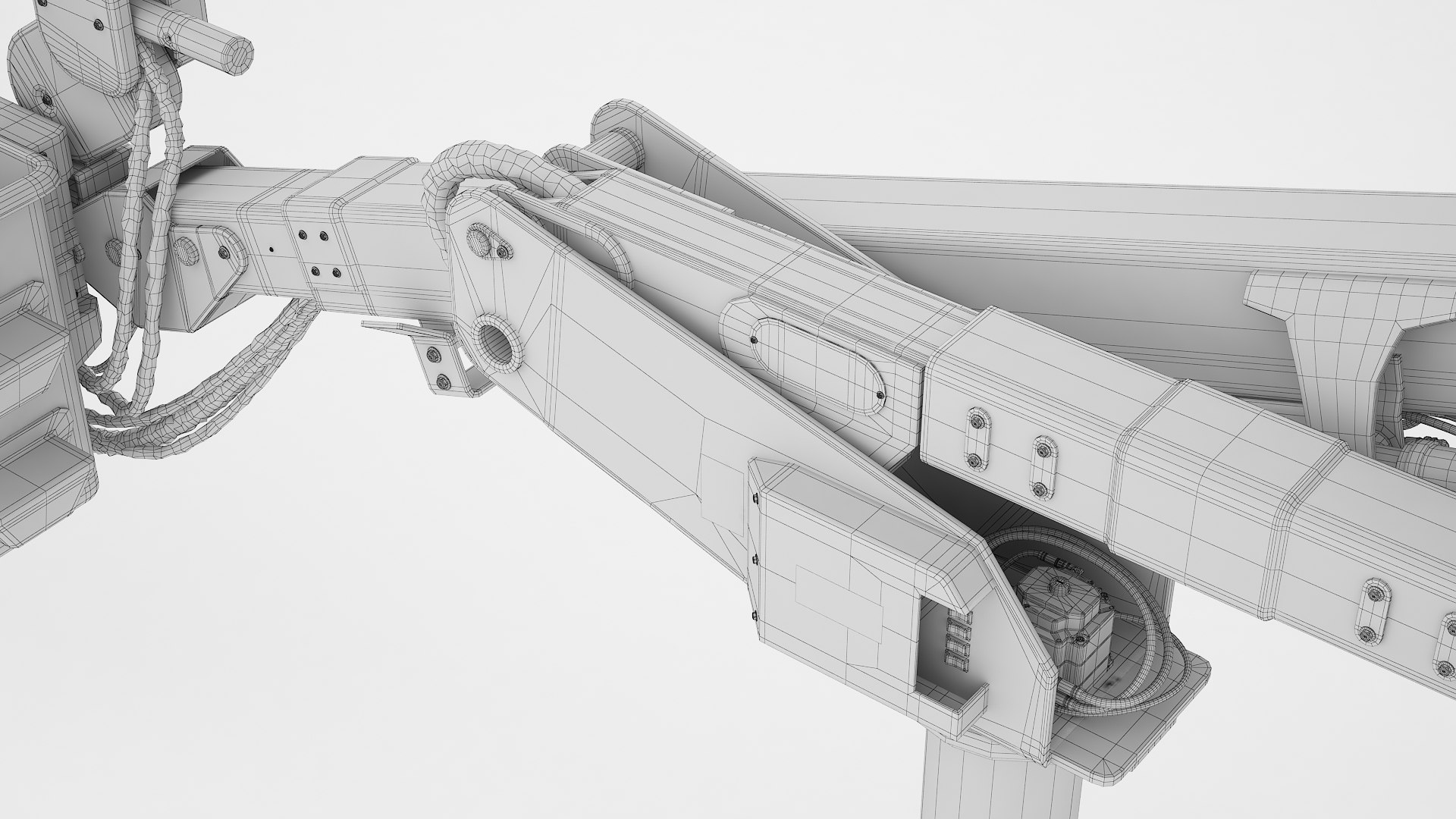 3D Articulating Bucket Truck Basket Crane 01 model - TurboSquid 2002634