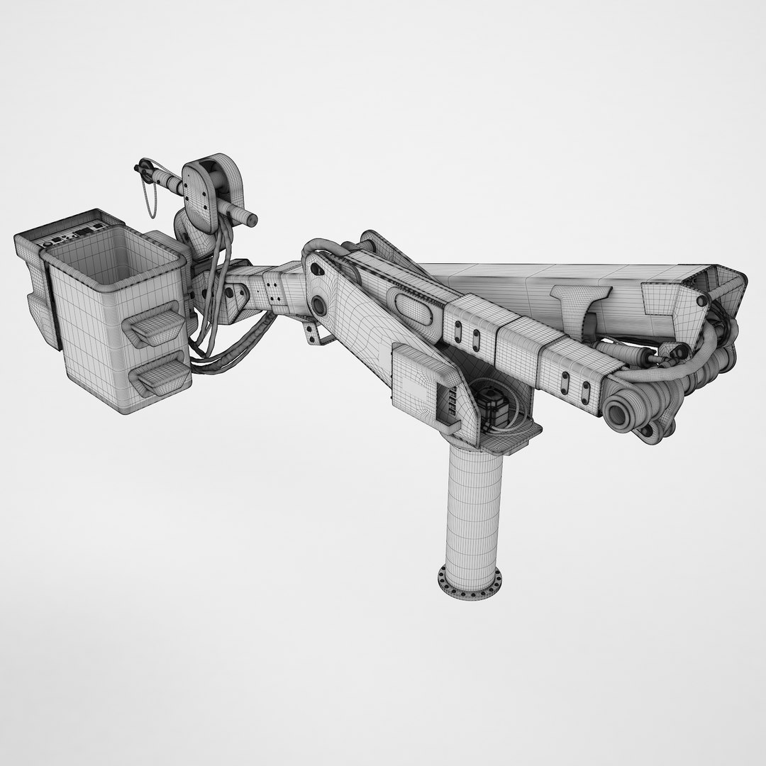 3D Articulating Bucket Truck Basket Crane 01 model - TurboSquid 2002634