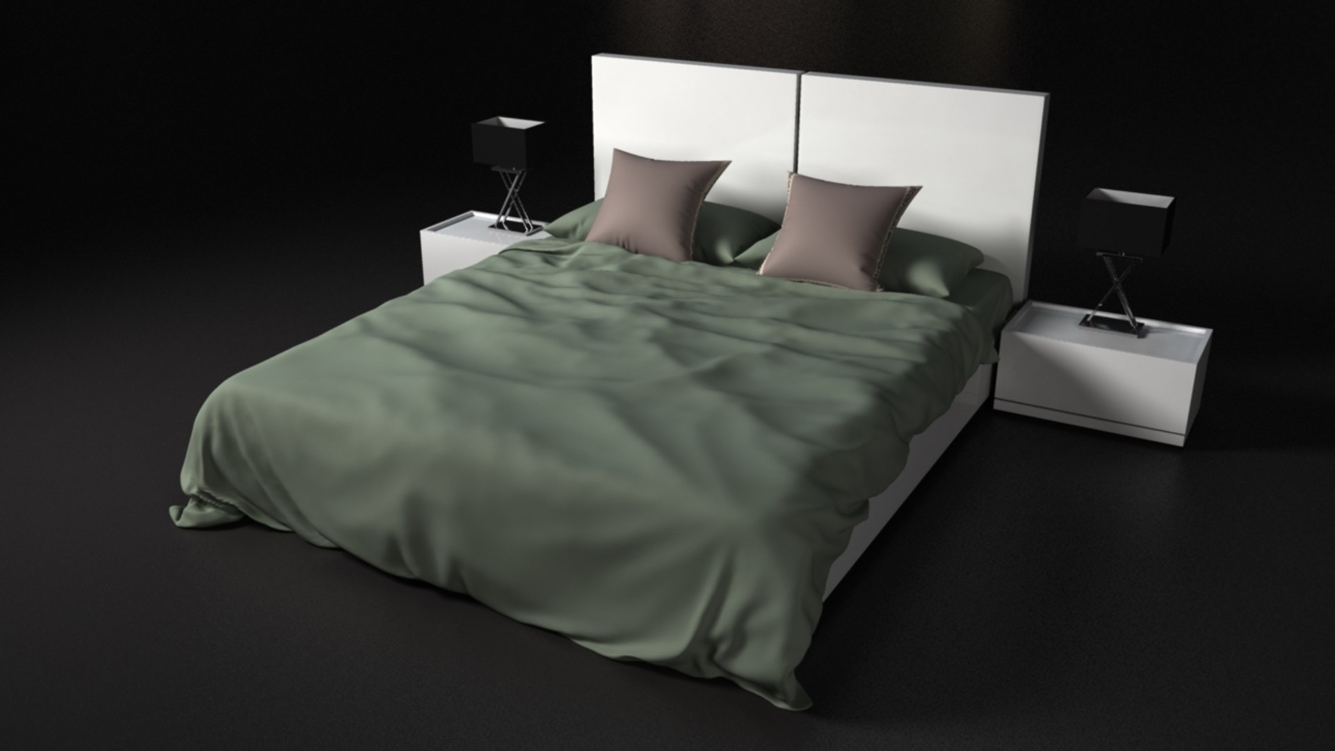 modern bed 3d obj