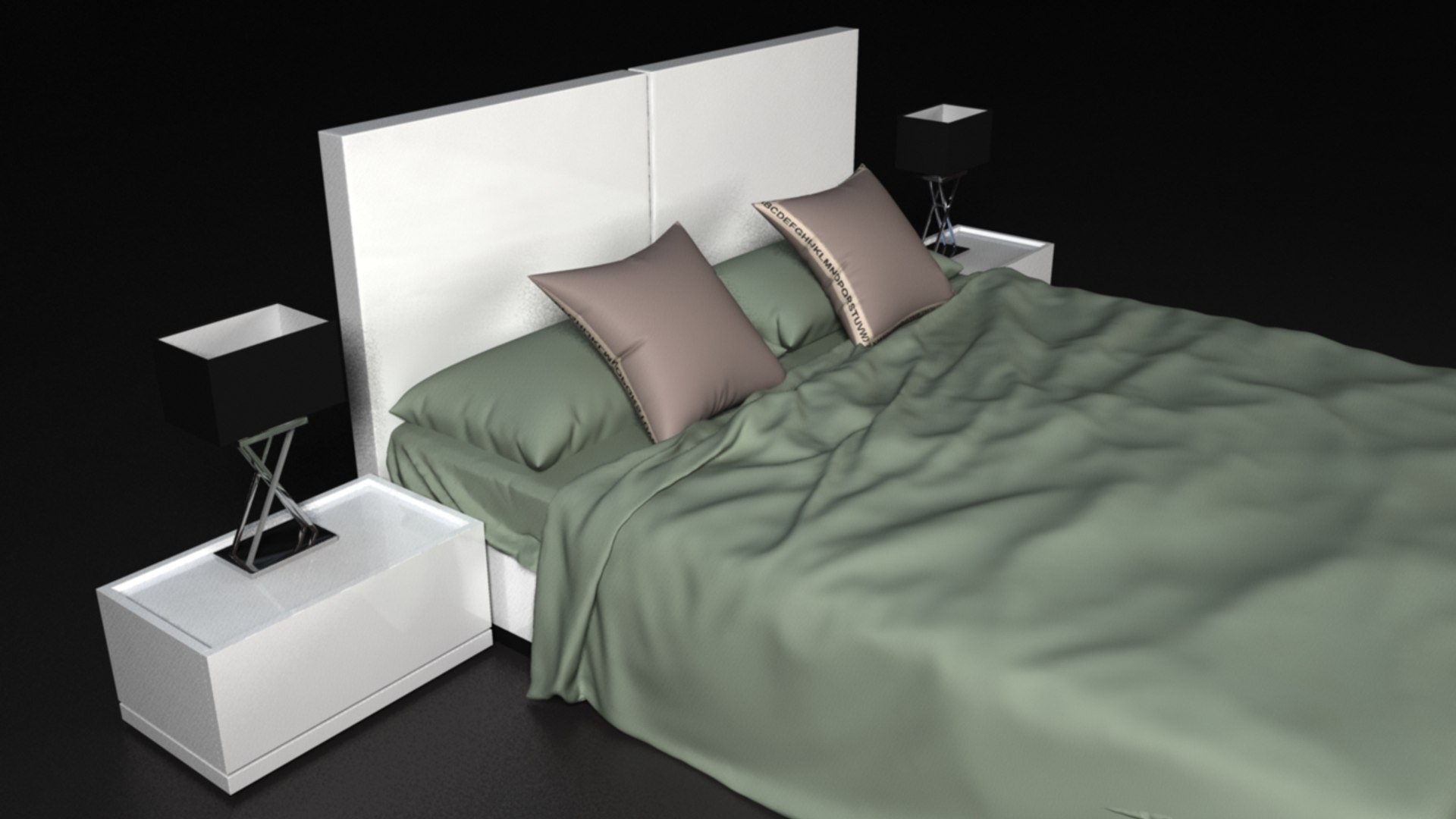 modern bed 3d obj