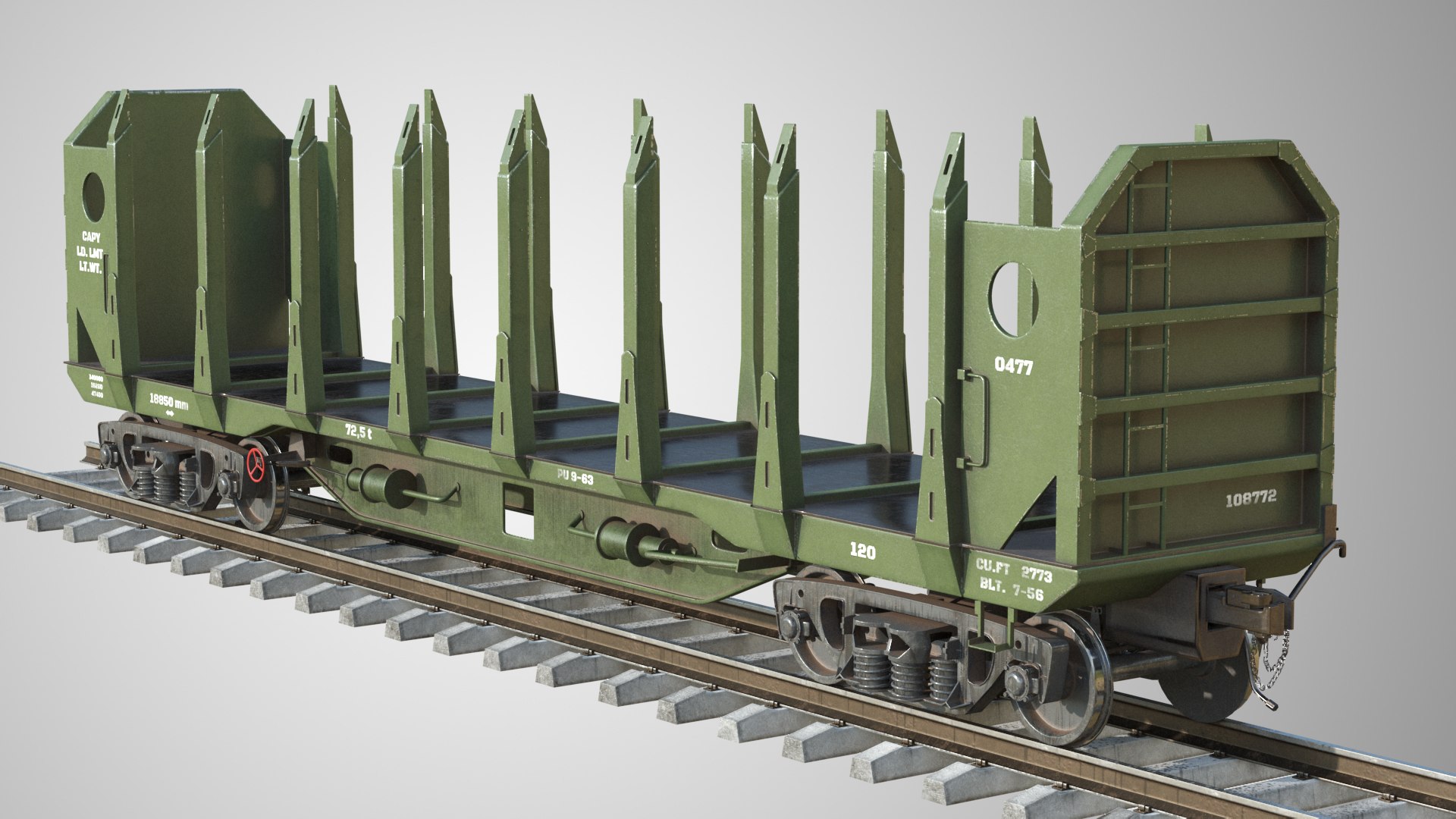 3D Logging Car Green - TurboSquid 1438339