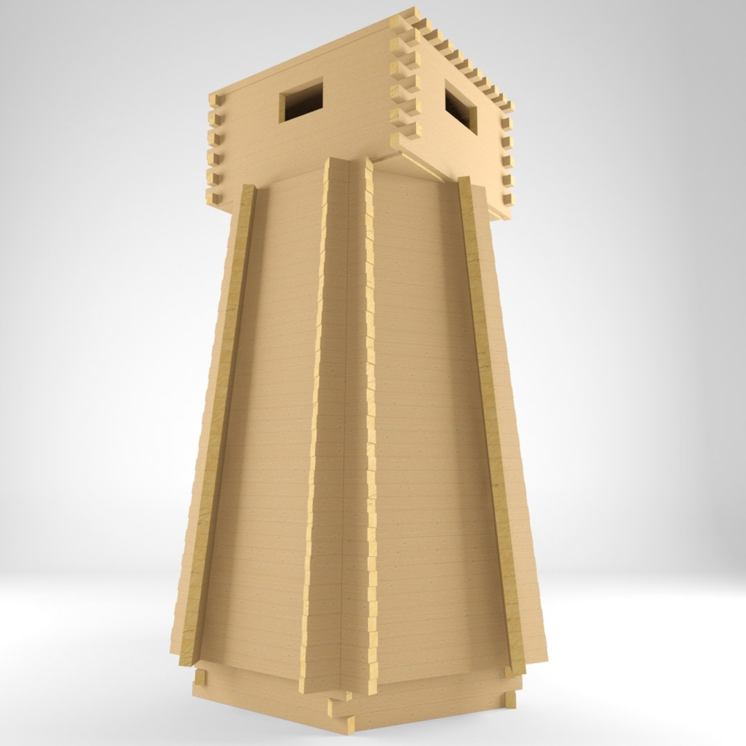 3d wood tower
