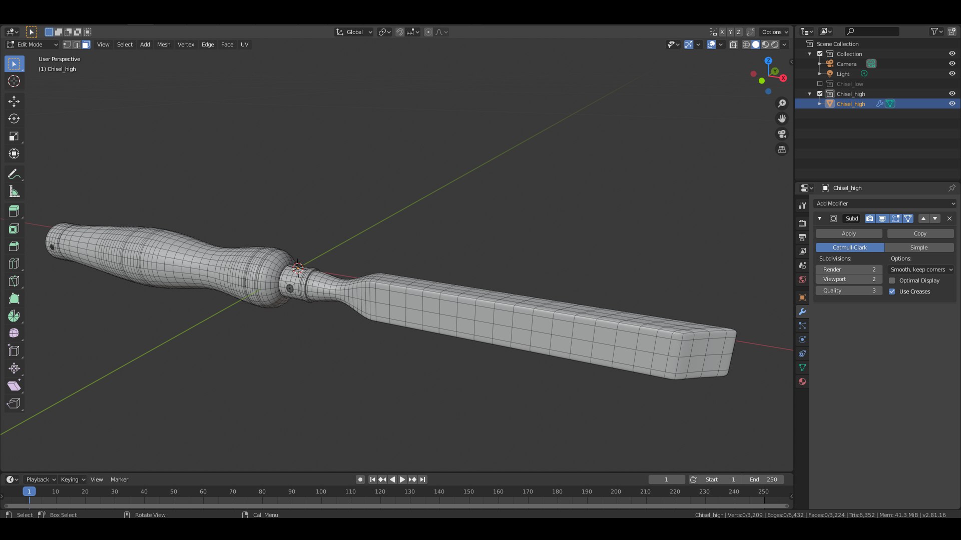 Chisel blender 3D - TurboSquid 1596522