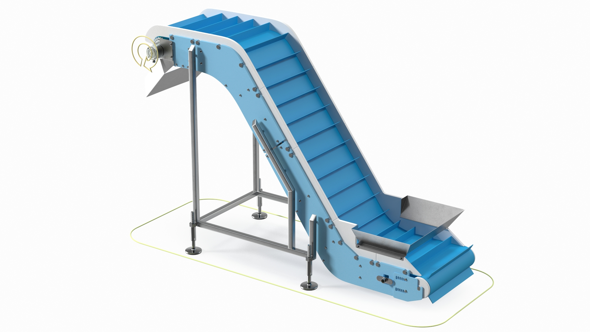 Incline Conveyor With Hopper Rigged 3D Model - TurboSquid 1870743