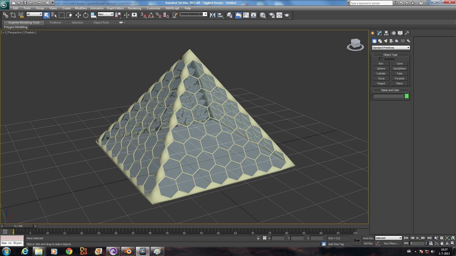 3d Small Hexagon Pyramid