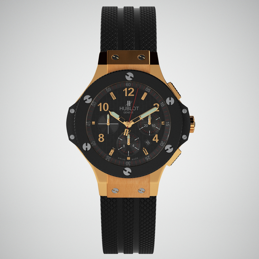 wrist watches hublot big 3d model