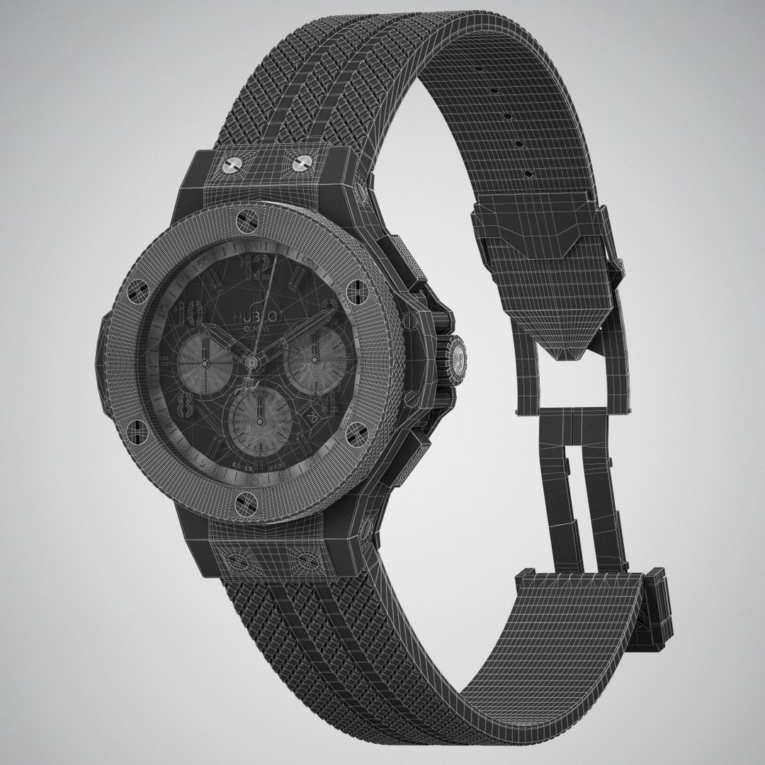 Wrist Watches Hublot Big 3d Model