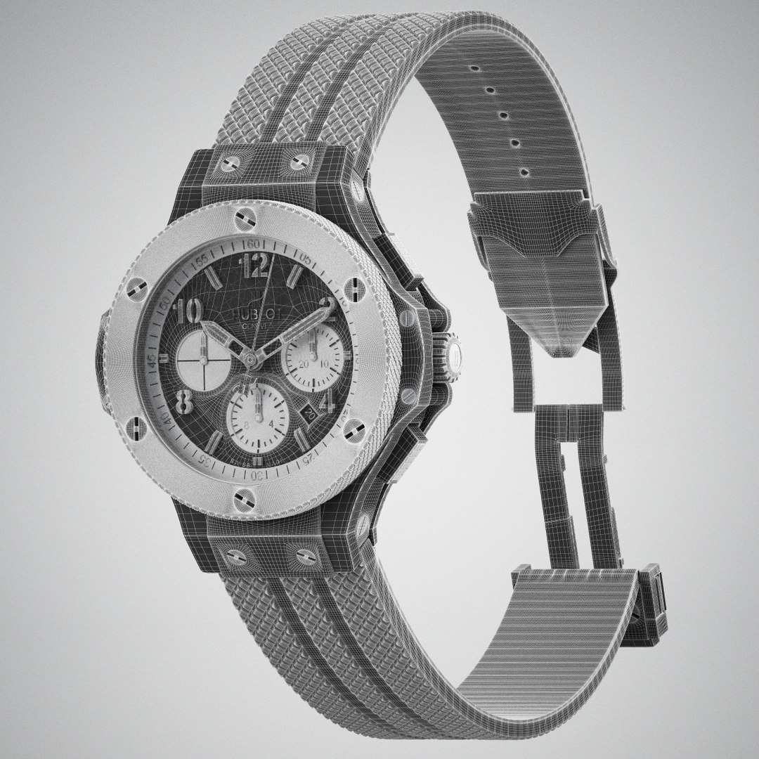 Wrist Watches Hublot Big 3d Model