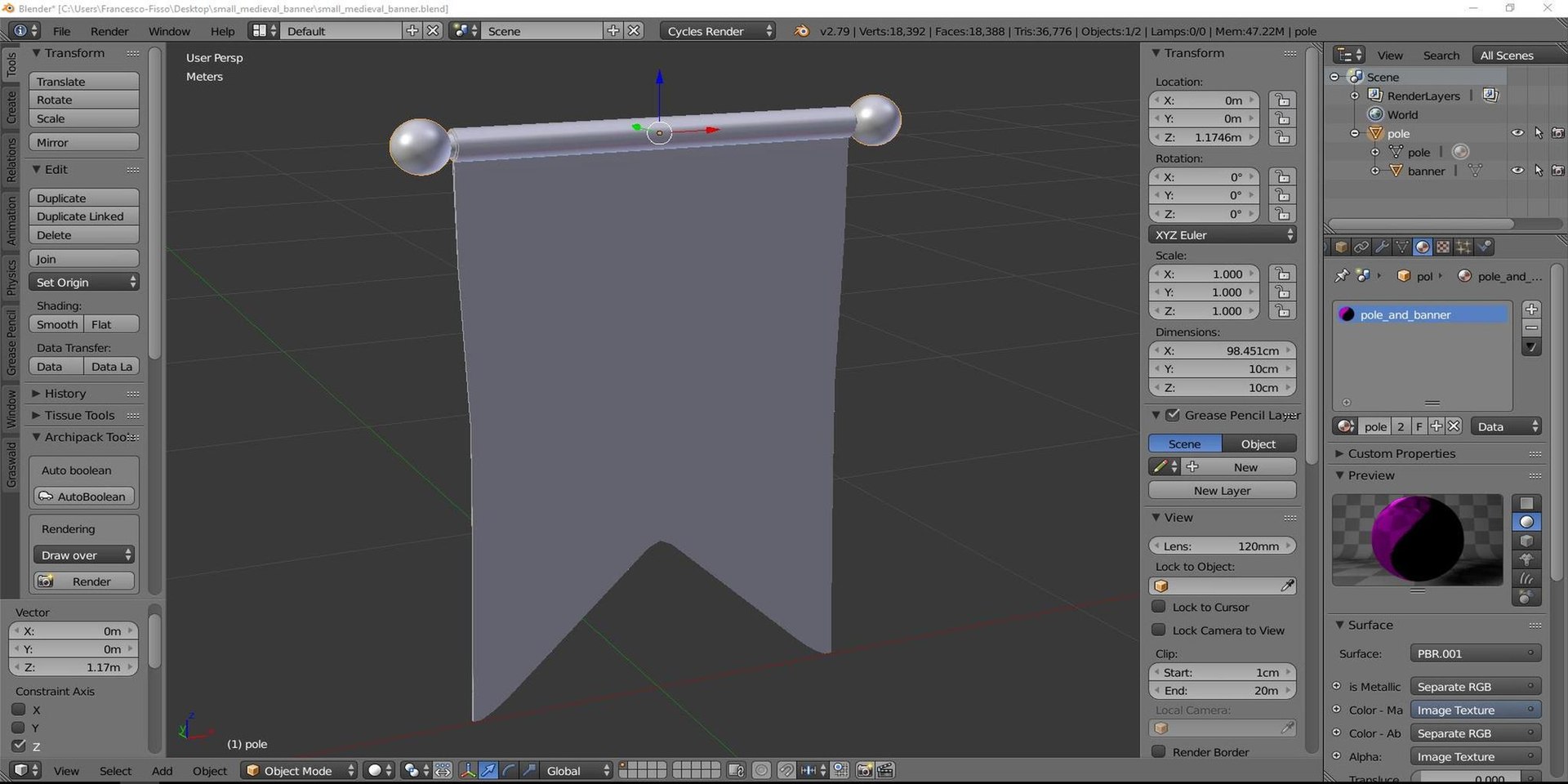 Small Medieval Banner 3D - TurboSquid 1424156