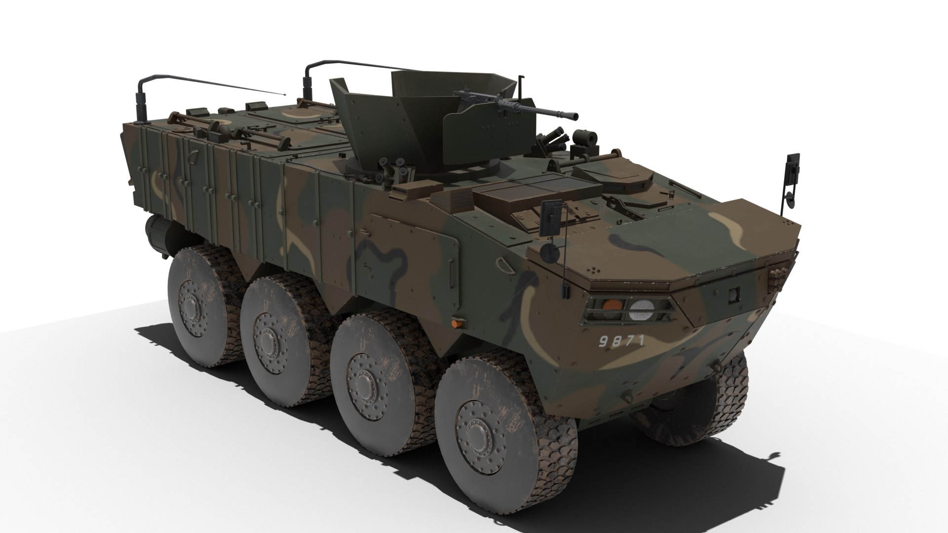 Korean Armored Vehicle K-808 With K-6 Machine Gun 3D Model - TurboSquid ...