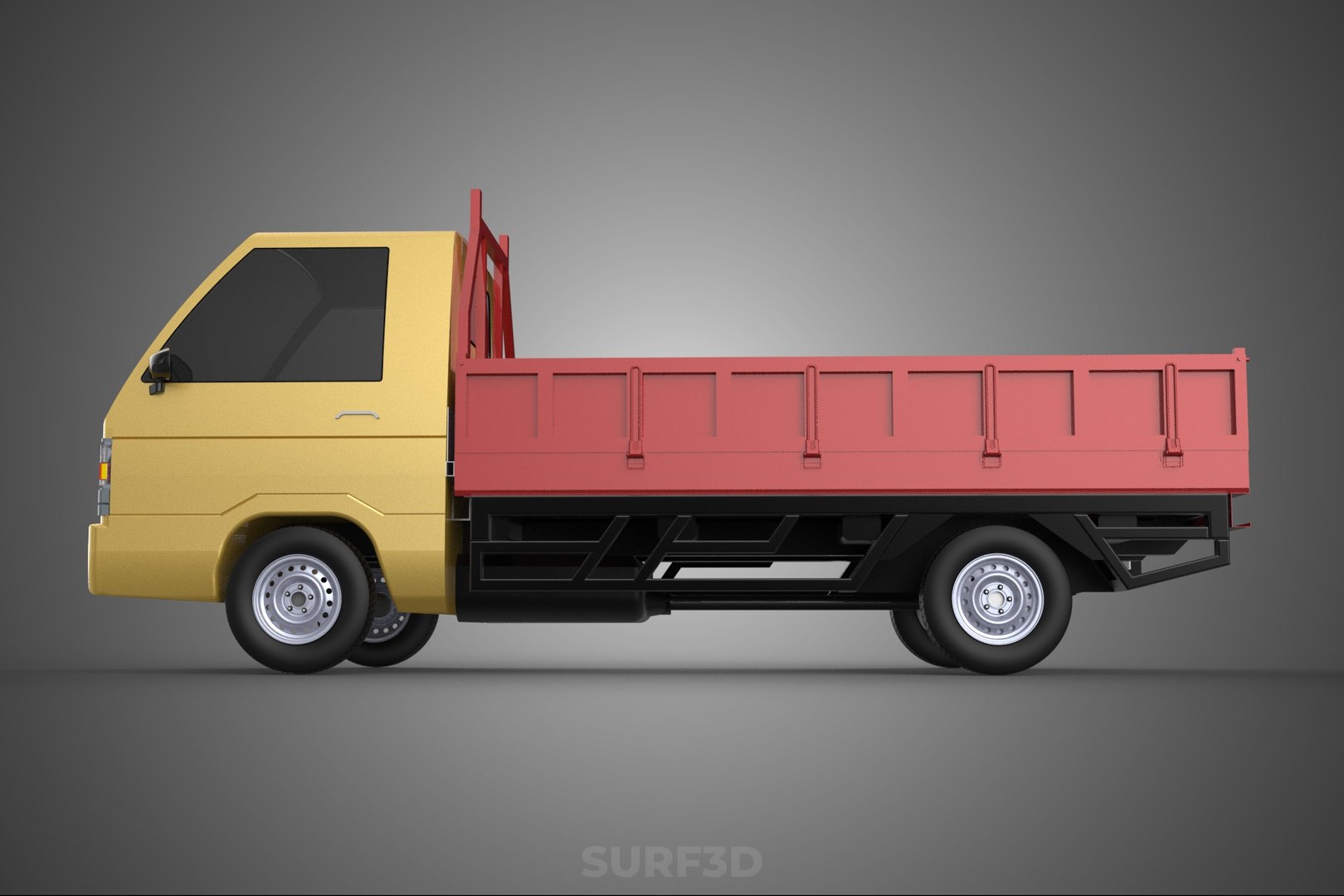 3D DROP SIDE LOAD BED DUMP BODY GATE DOOR PICKUP TRUCK WIDE DECK Model ...