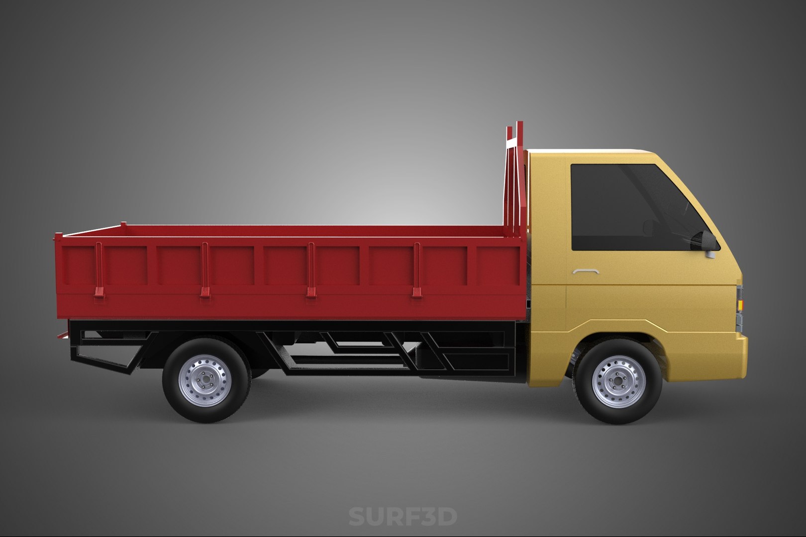 3D DROP SIDE LOAD BED DUMP BODY GATE DOOR PICKUP TRUCK WIDE DECK Model ...