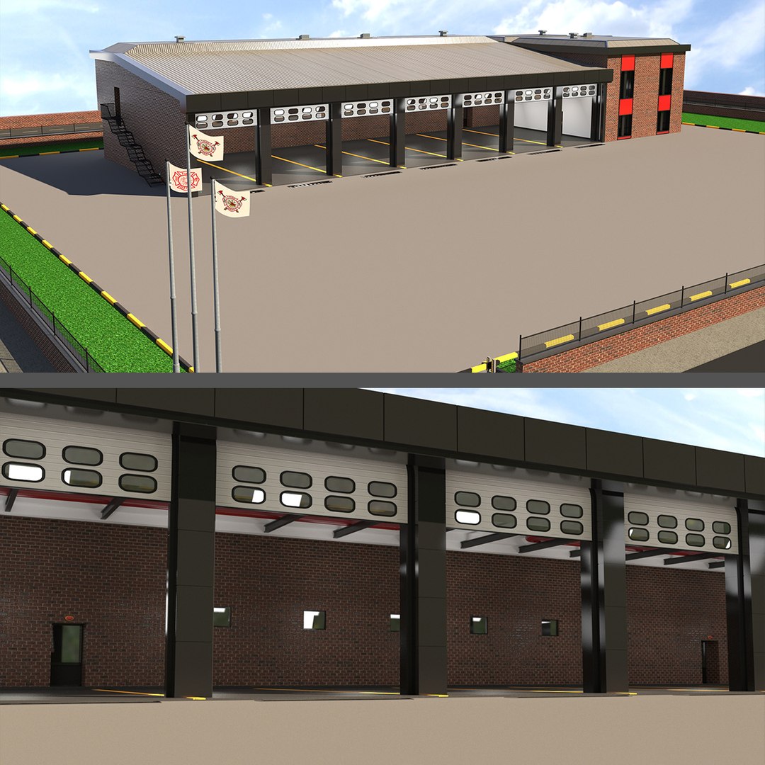 3D Fire Station - TurboSquid 1802156