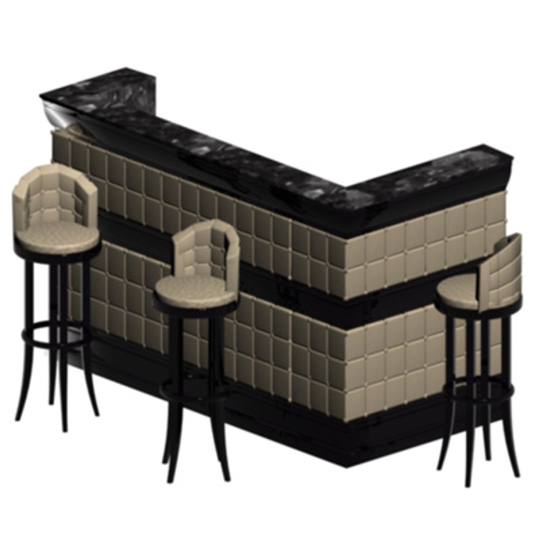 Bar Counter Chair 3d Model