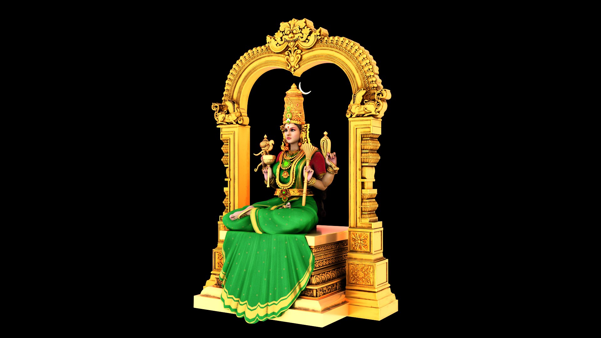 Kanchi Kamatchi Amman 3D - TurboSquid 2337239