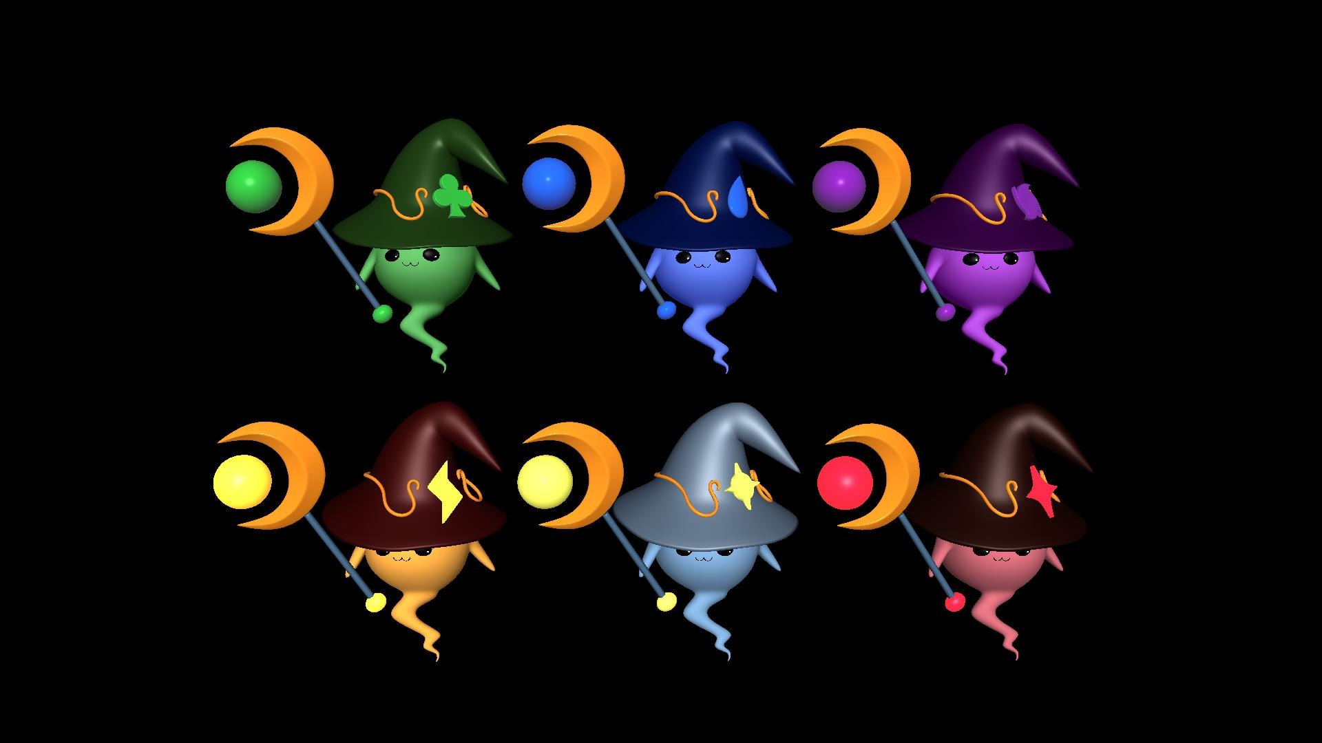 Set Nymphs Brave Frontier 3d Model