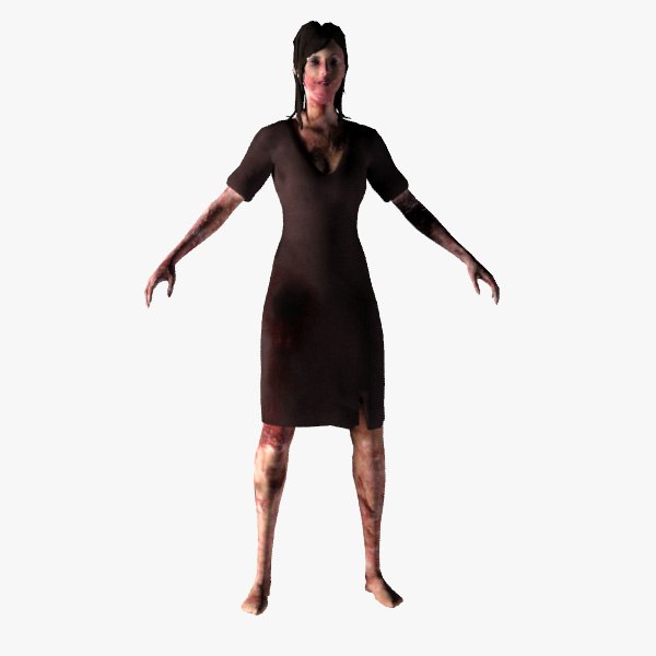 zombie 03 female character 3d max