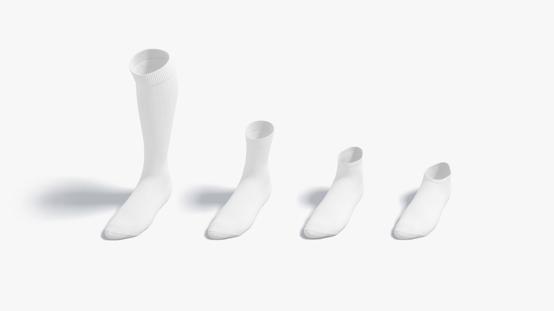 3D White Single Socks different shapes - fabric sox pair - TurboSquid ...
