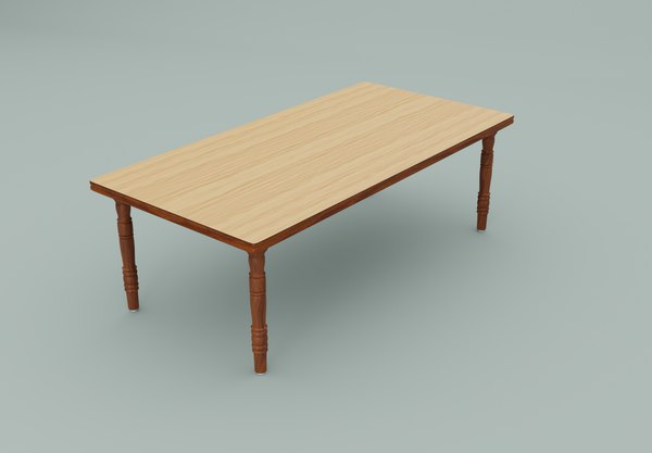 3D dining table wooden model - TurboSquid 1668077