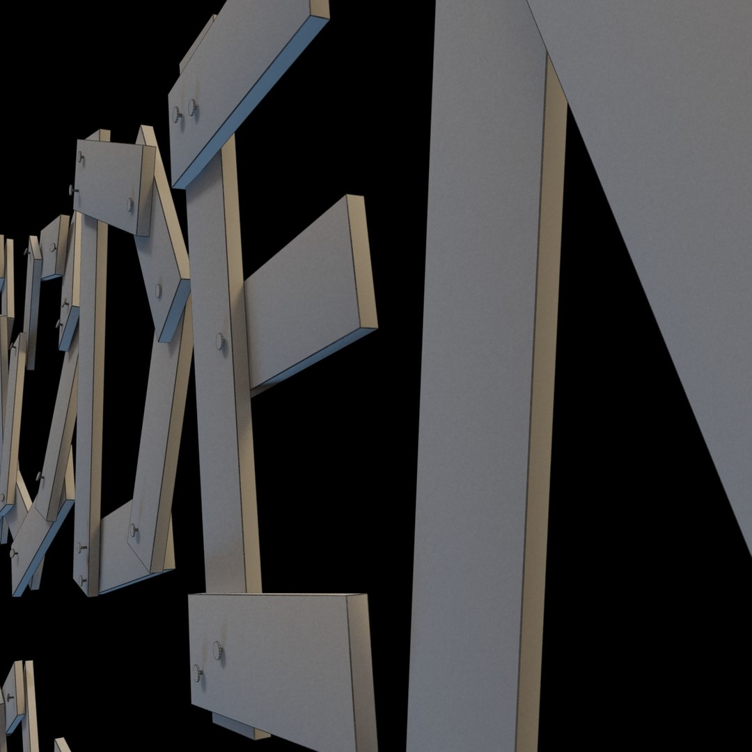 3d Model Font Wooden