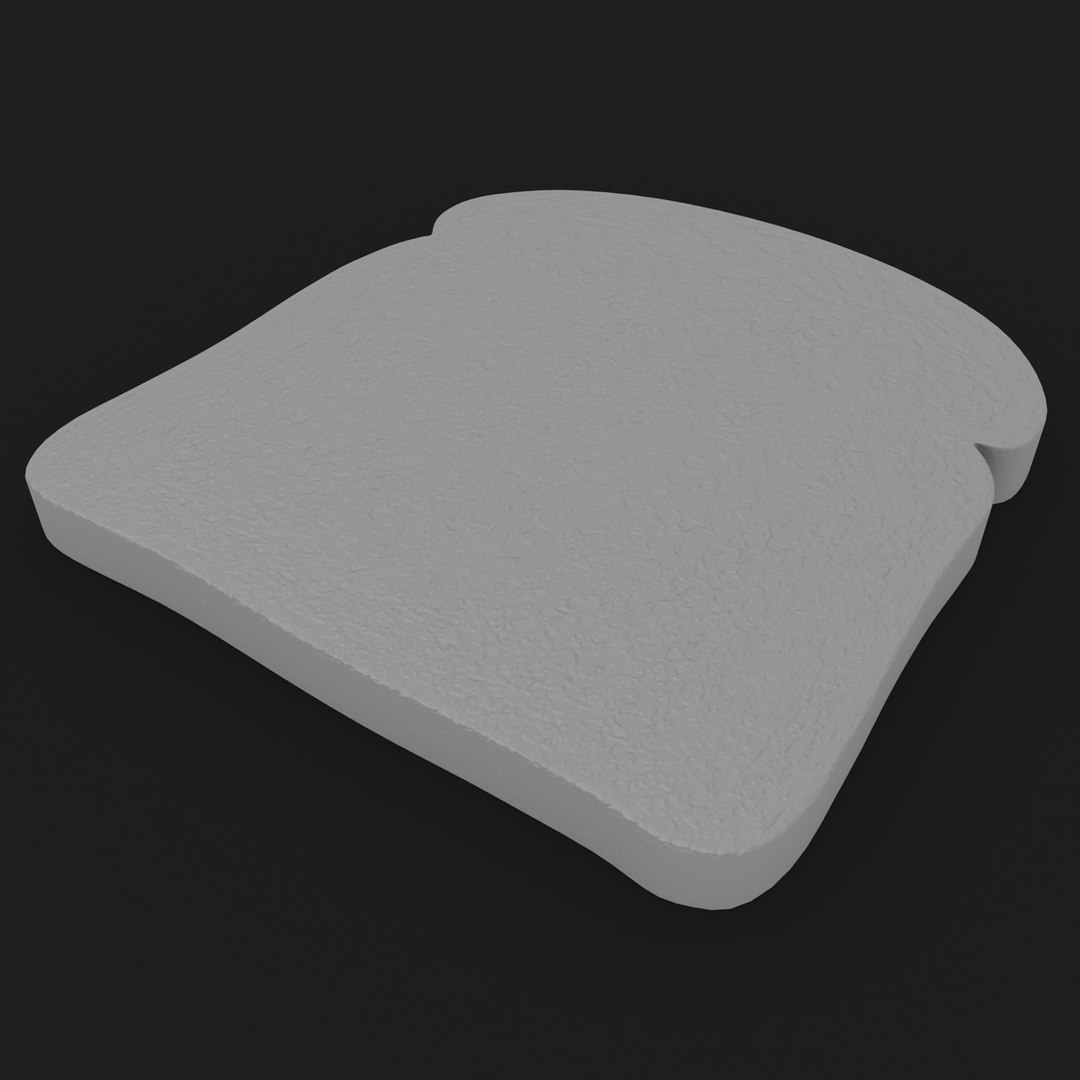 3d Bread Slice Dark Model