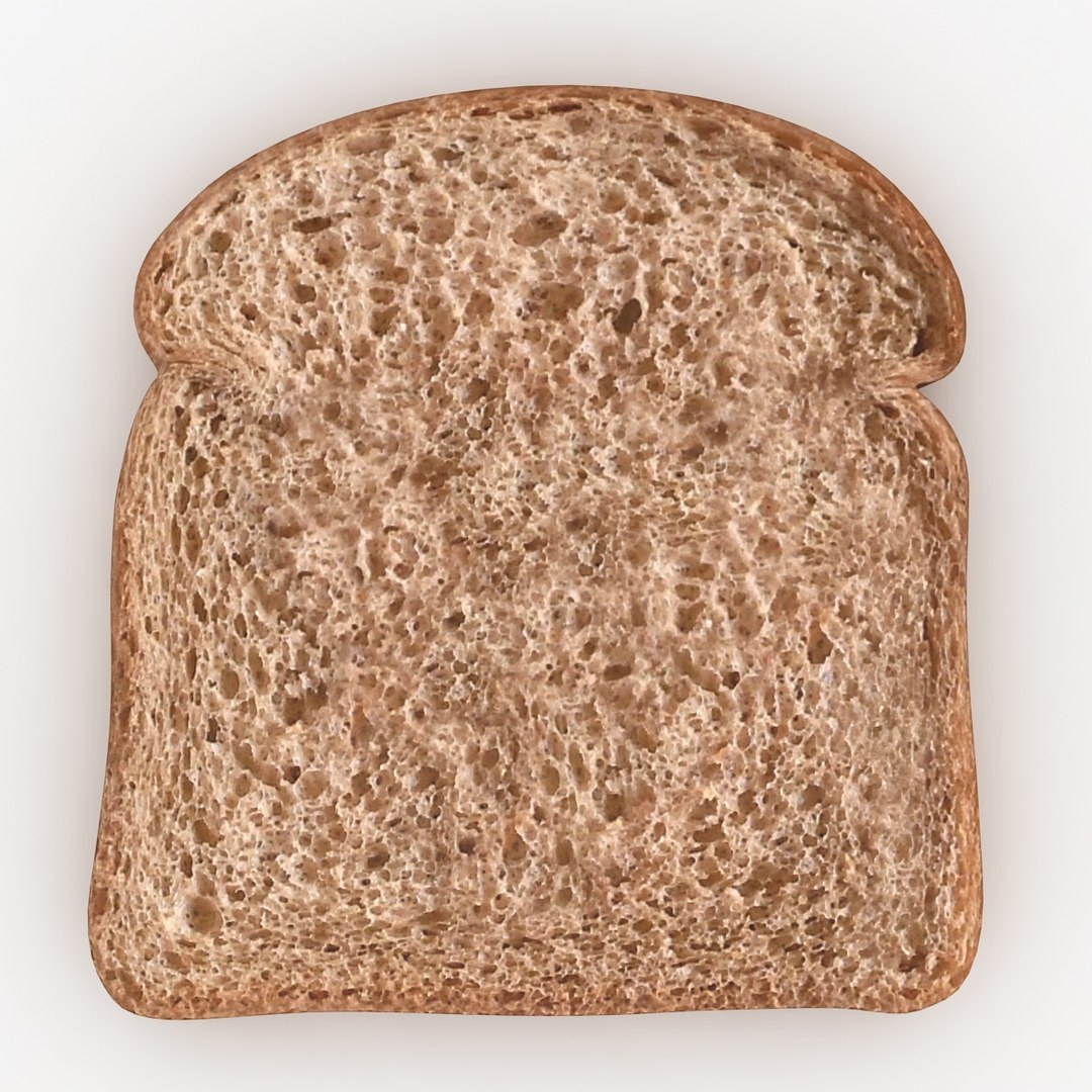 3d Bread Slice Dark Model