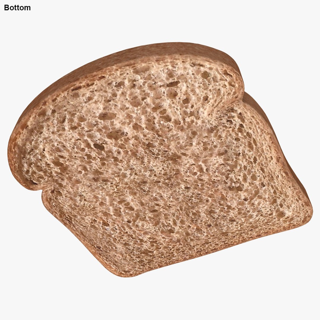 3d Bread Slice Dark Model