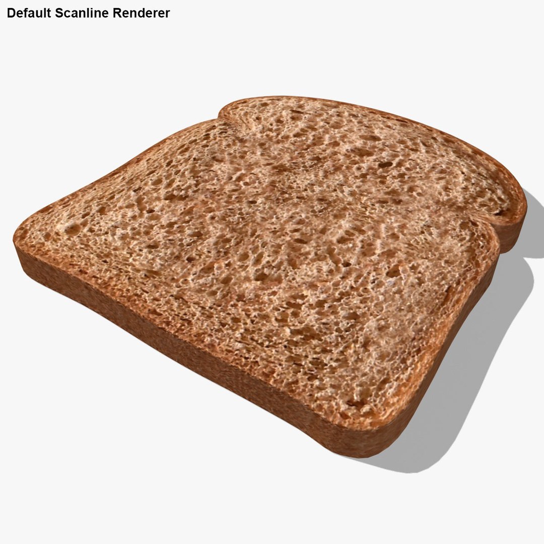 3d Bread Slice Dark Model