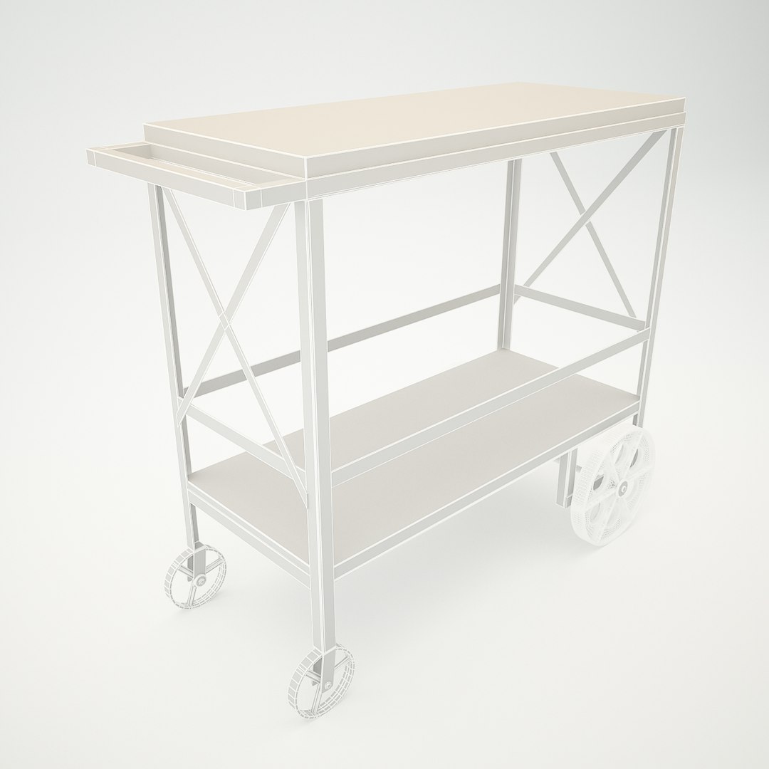 butler industrial trolley server obj