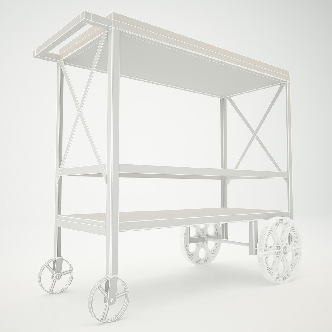 butler industrial trolley server obj