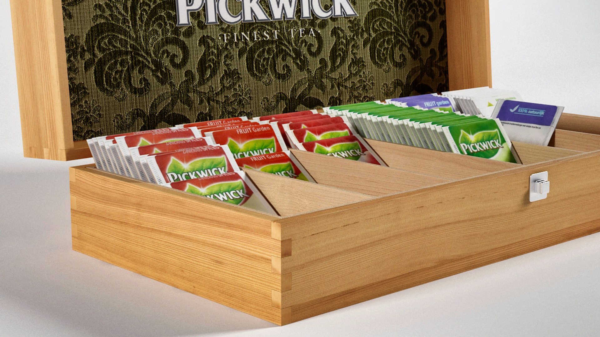 wooden box pickwick tea 3d dxf