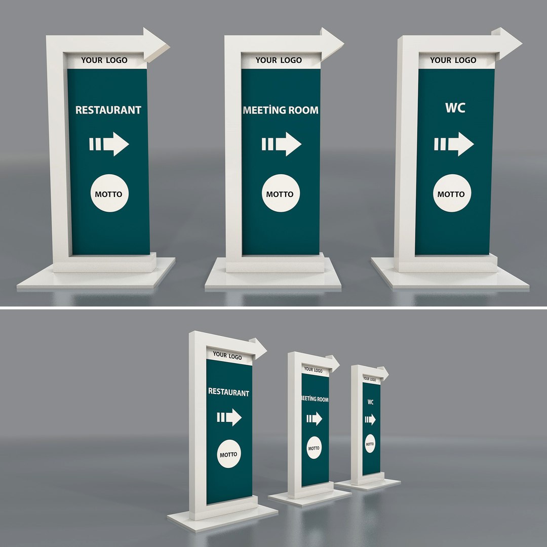 Direction Sign 3D model - TurboSquid 2069373