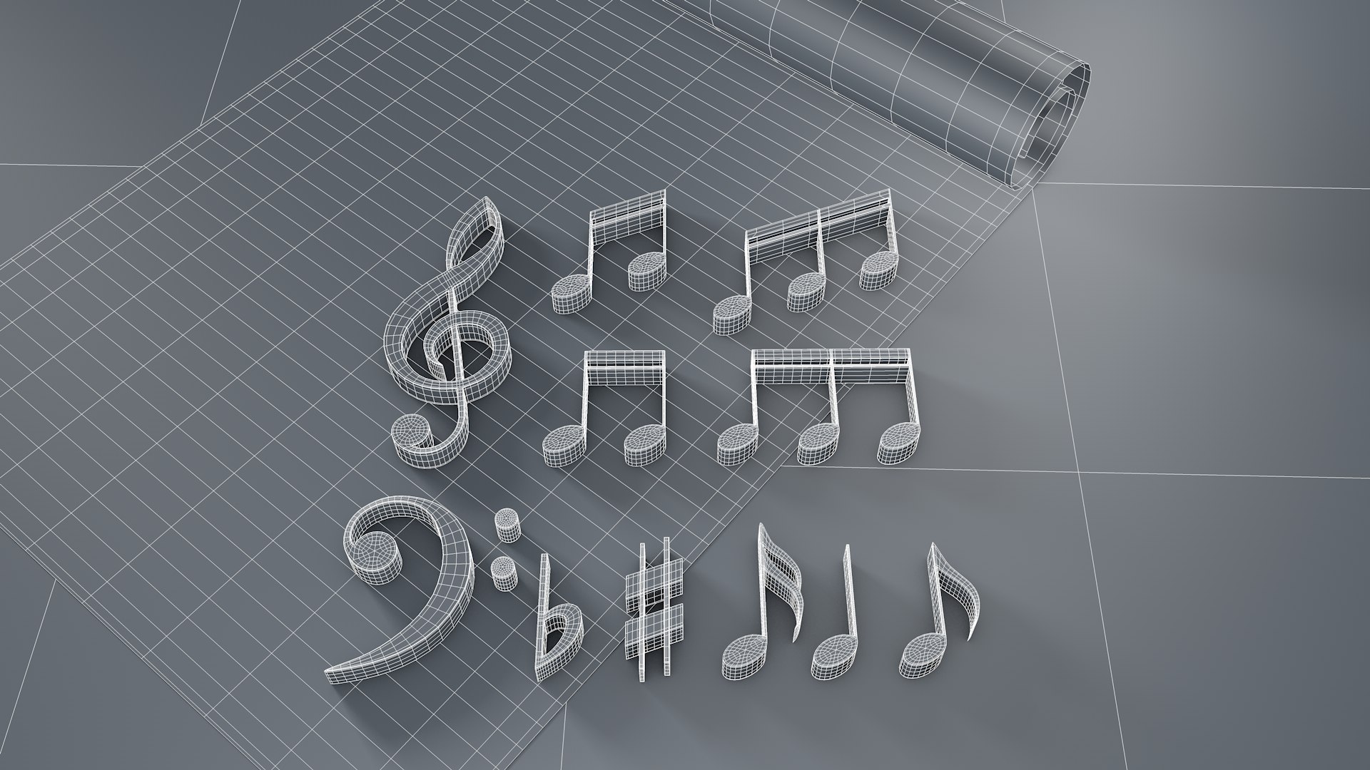 Musical Notes 3D Model - TurboSquid 1199400