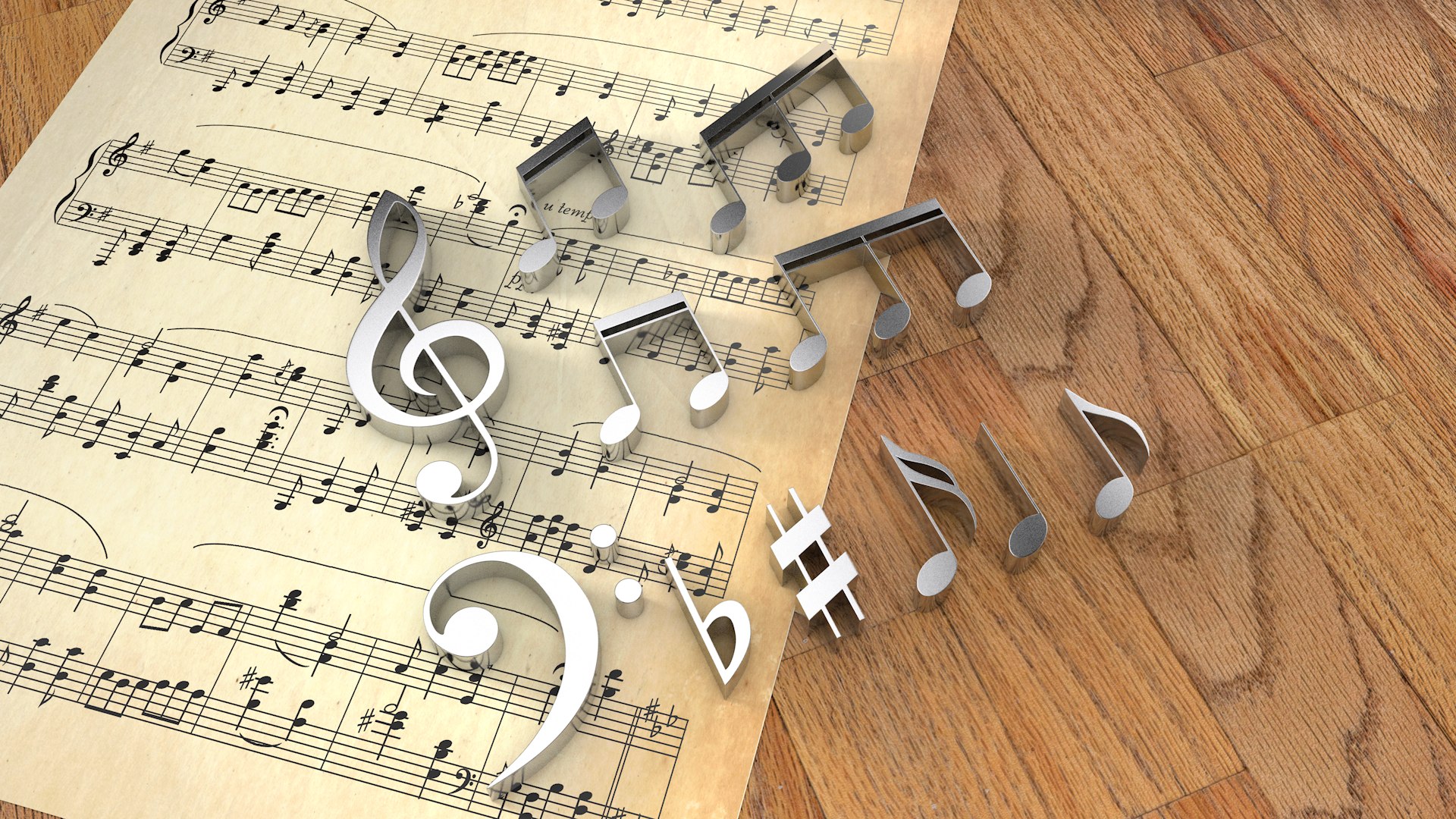 Musical Notes 3D Model - TurboSquid 1199400
