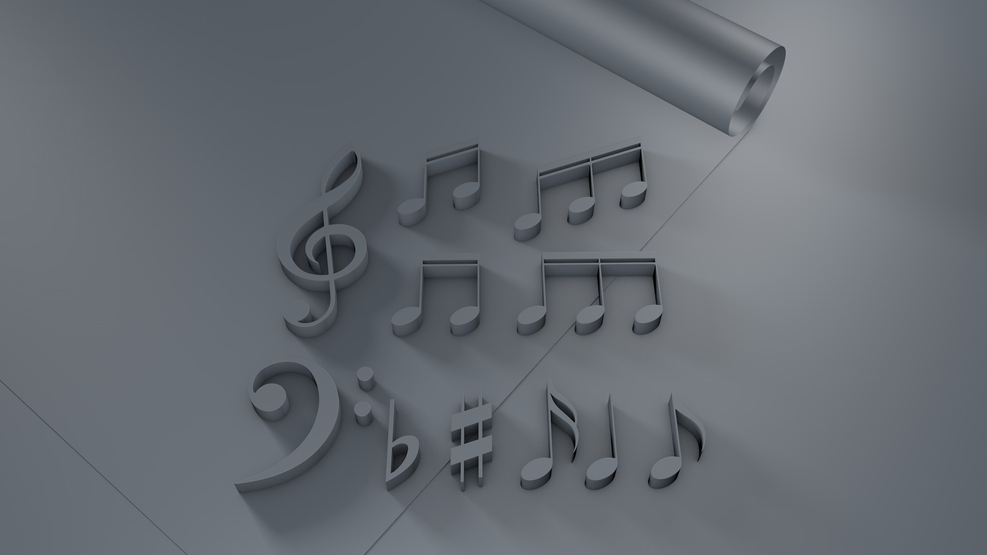 Musical Notes 3D Model - TurboSquid 1199400