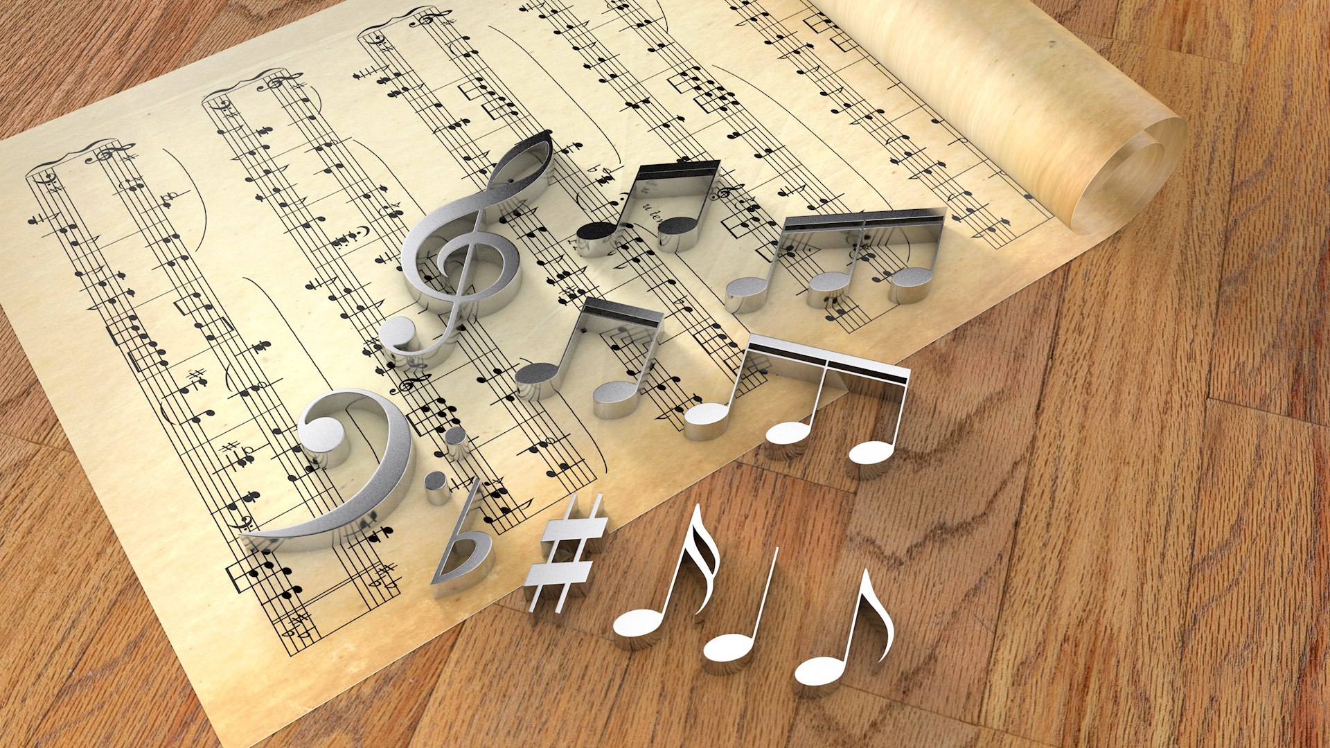 Musical Notes 3D Model - TurboSquid 1199400