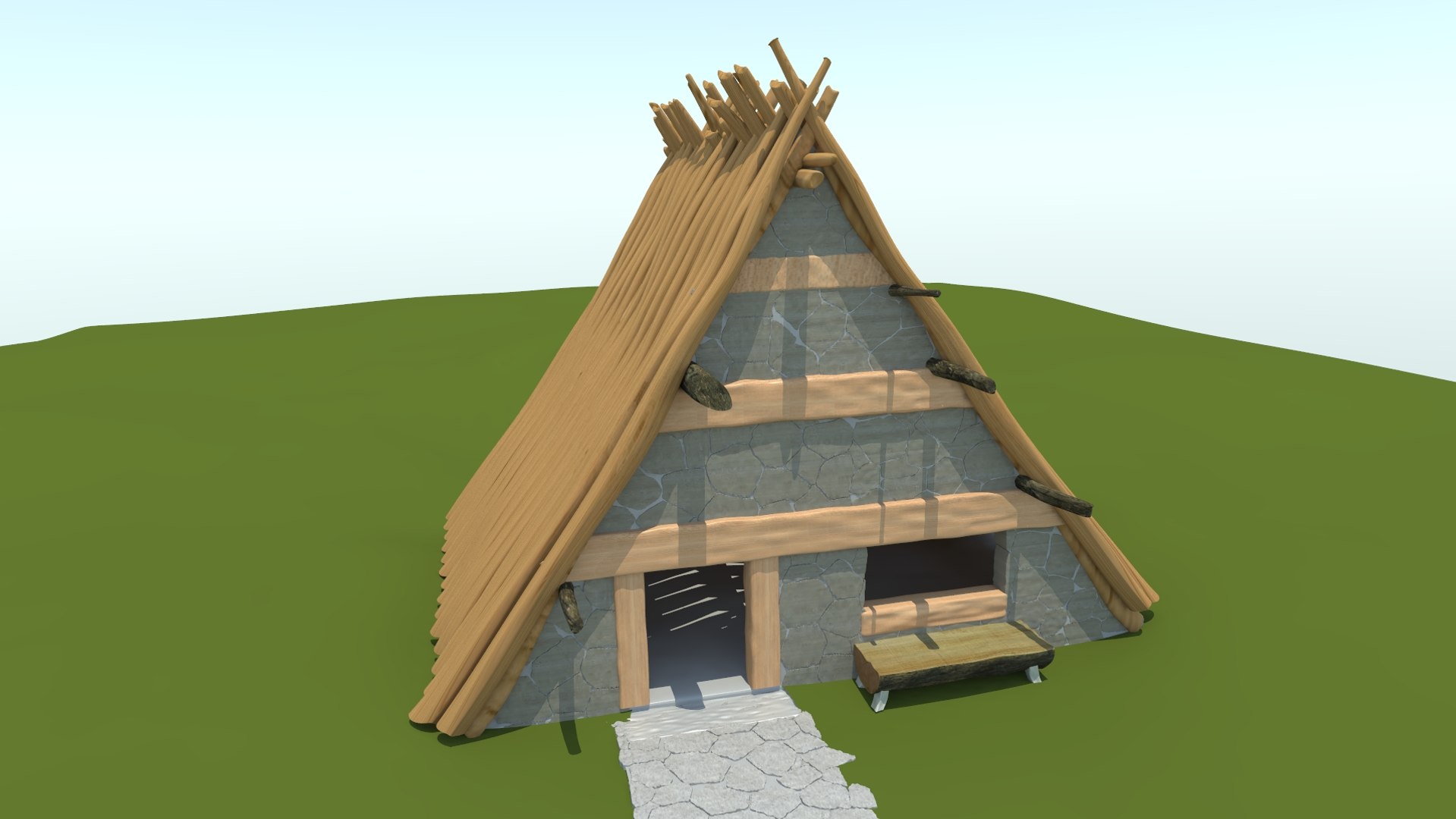 3d Obj Anglo Asterix House