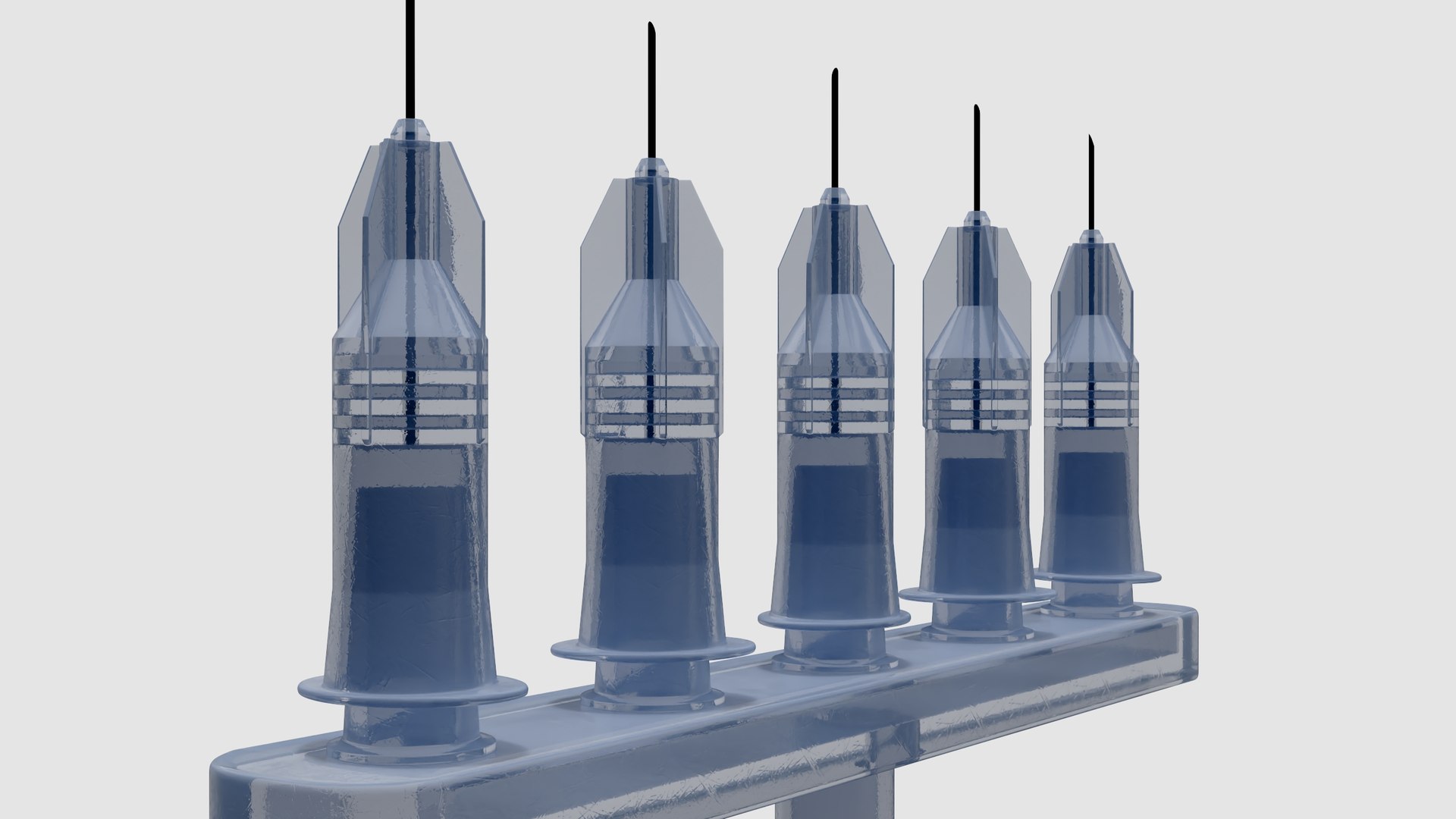 Multi Injector 5 Needles Straight Transparent Model - TurboSquid 2248264