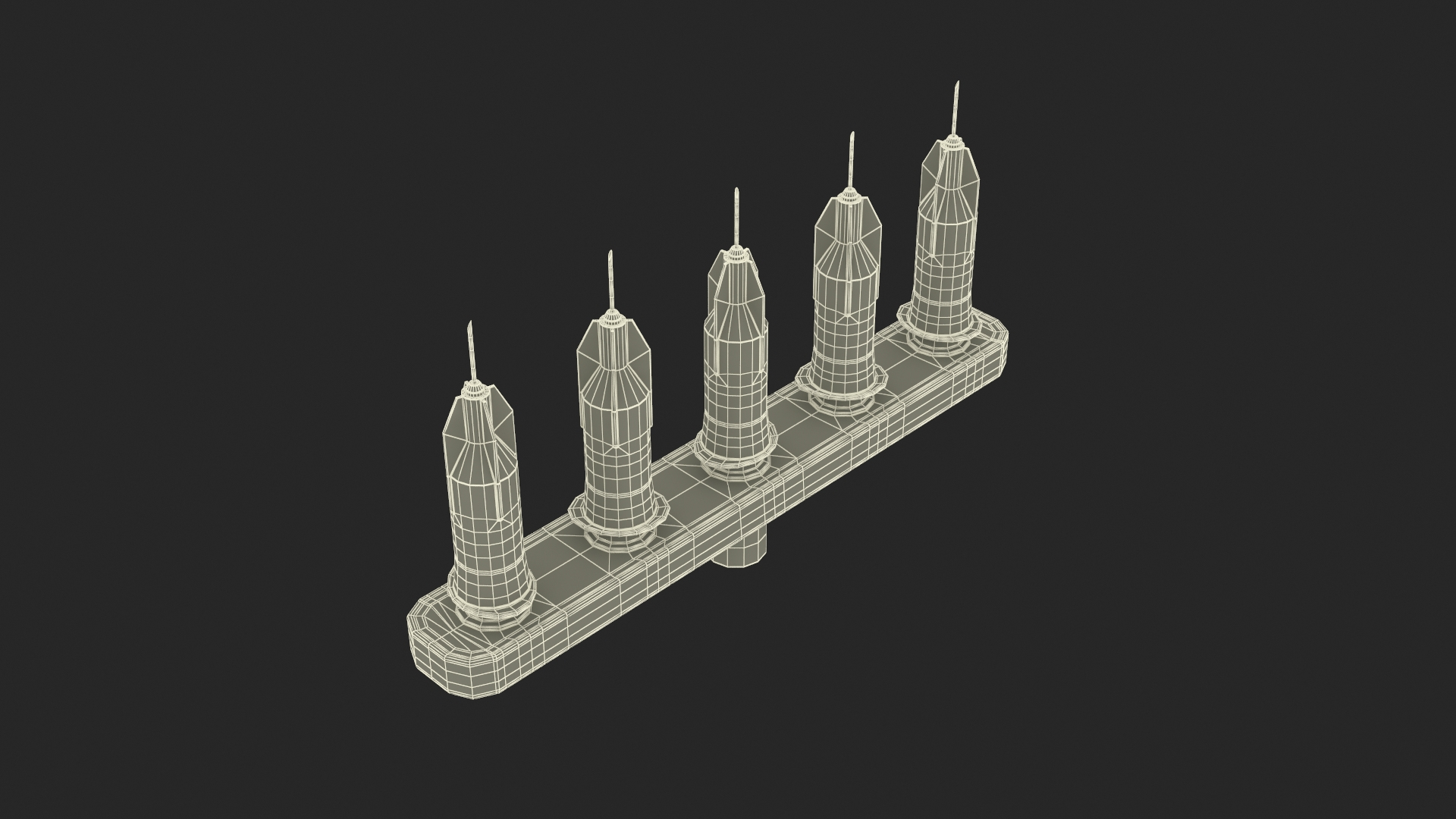 Multi Injector 5 Needles Straight Transparent Model - TurboSquid 2248264