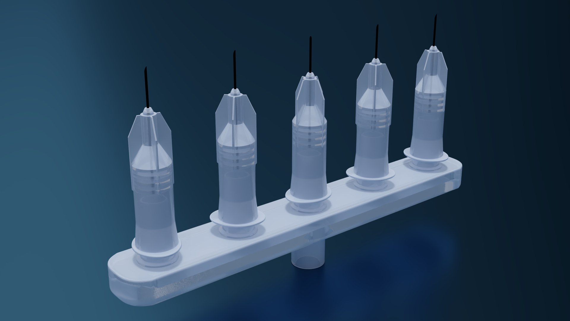 Multi Injector 5 Needles Straight Transparent Model - TurboSquid 2248264