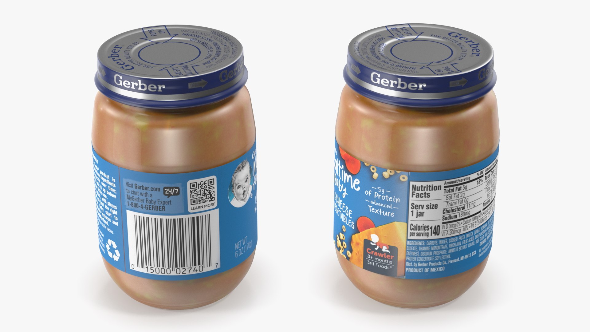 Cheese Gerber Baby Food Jar 170g 3D Model - TurboSquid 2098050
