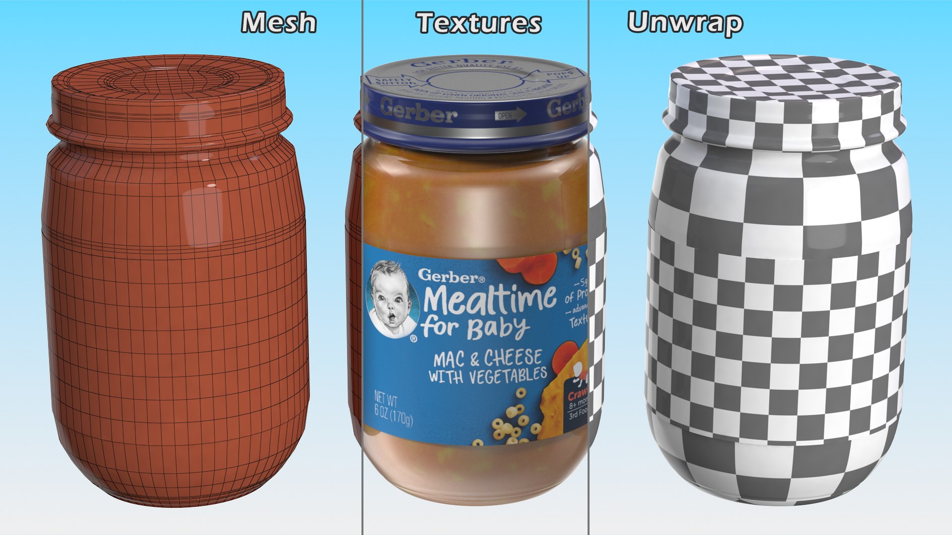 Cheese Gerber Baby Food Jar 170g 3D Model - TurboSquid 2098050