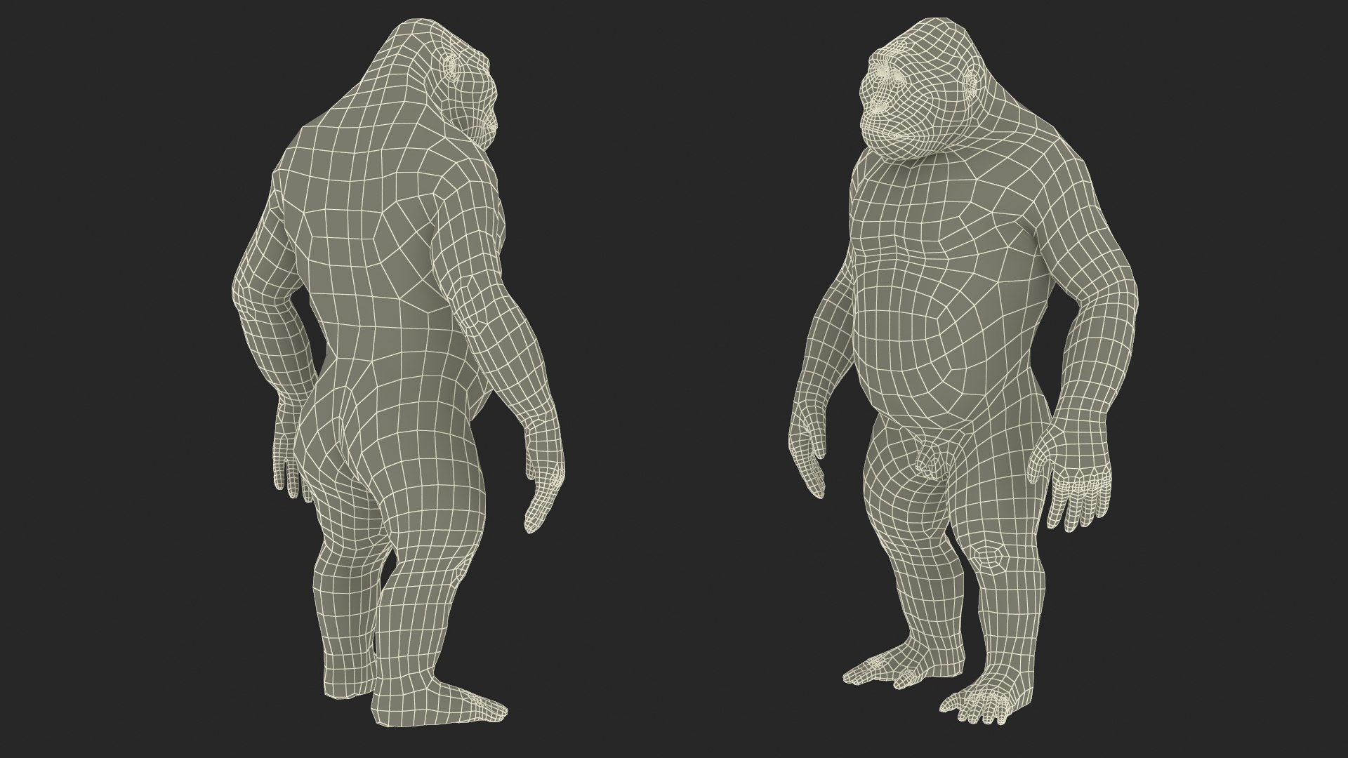 Big Ape Gigantopithecus In Standing Pose 3D - TurboSquid 2311456