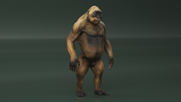modelo 3d El gran simio Gigantopithecus en posición de pie - TurboSquid 2311456