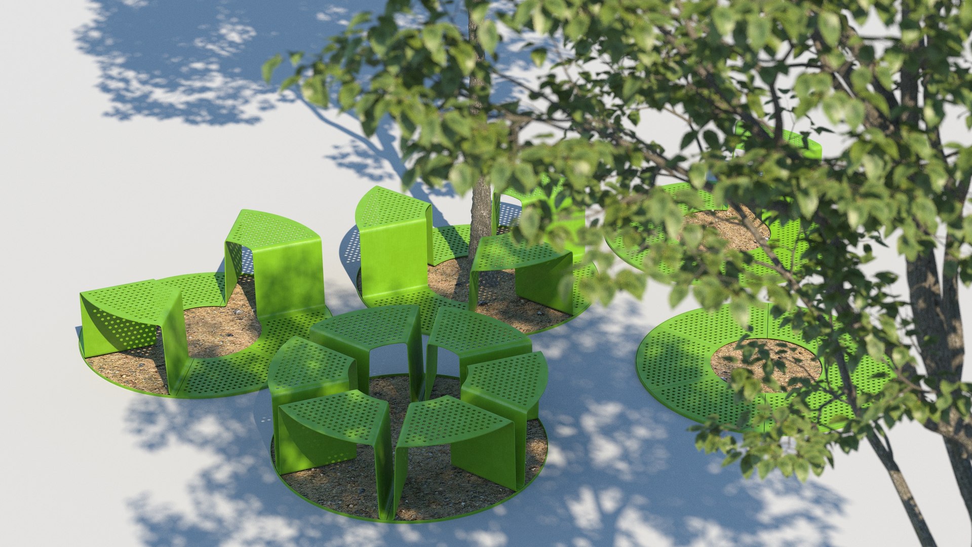 Park bench tree animation model - TurboSquid 1201708