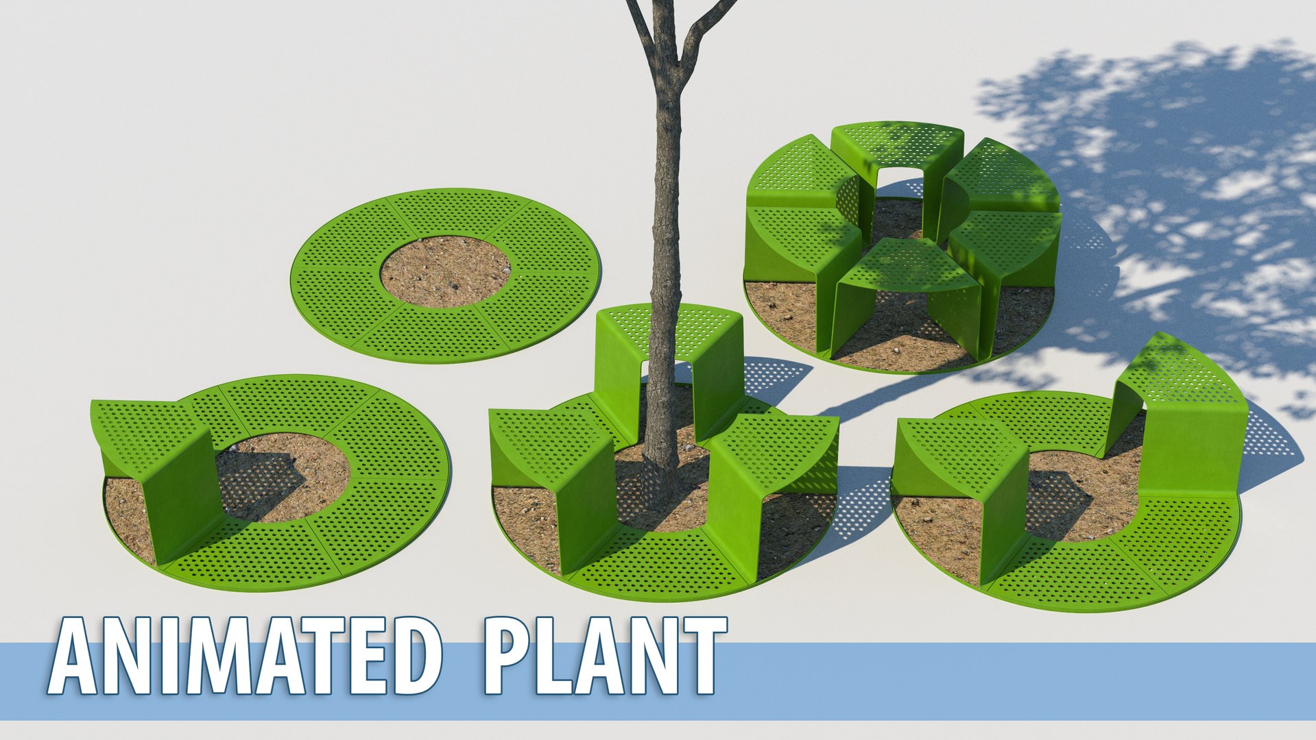 Park bench tree animation model - TurboSquid 1201708