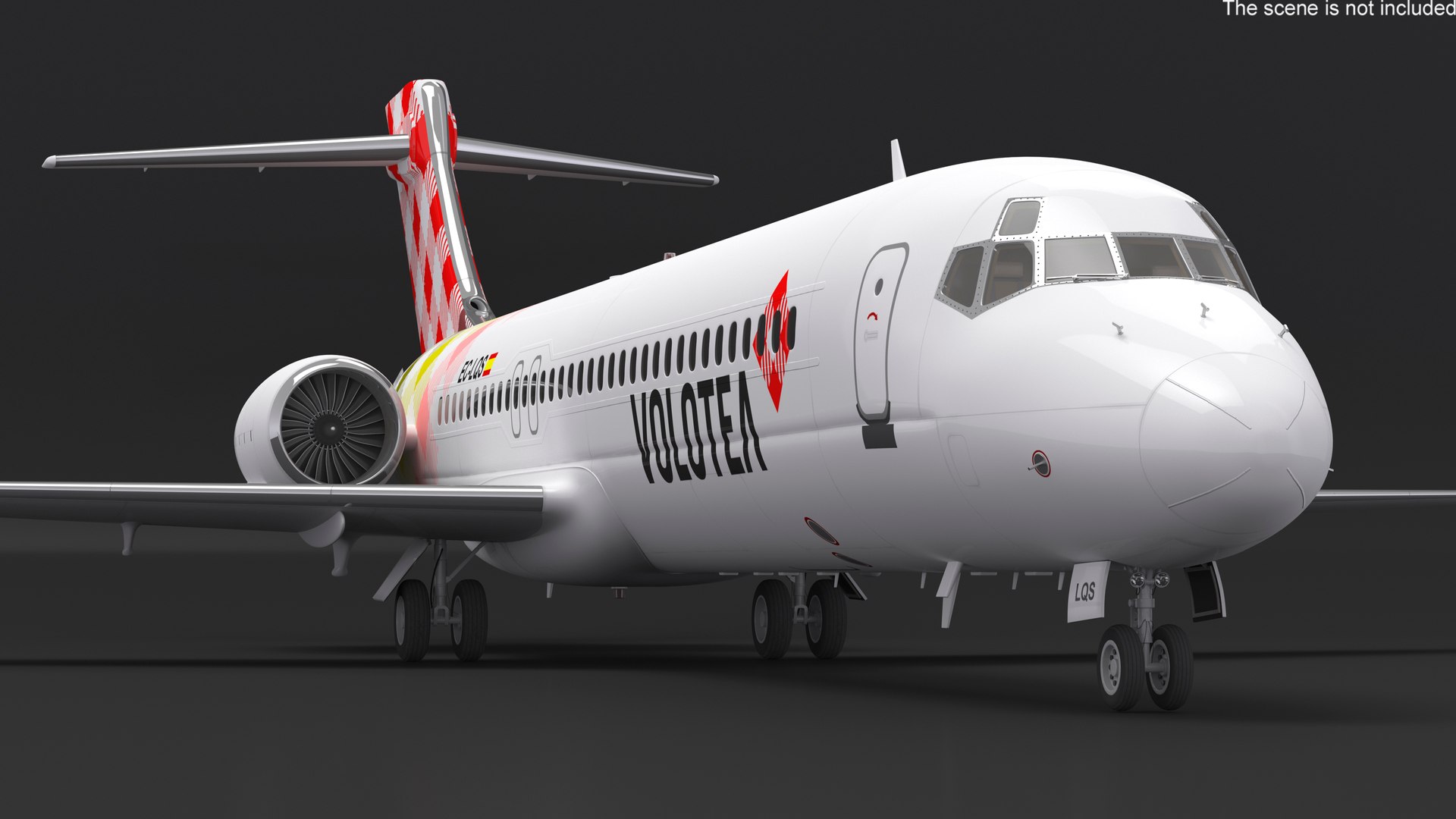 3D Passenger Jet Airliner Boeing 717-200 Volotea Rigged Model - TurboSquid 2384259