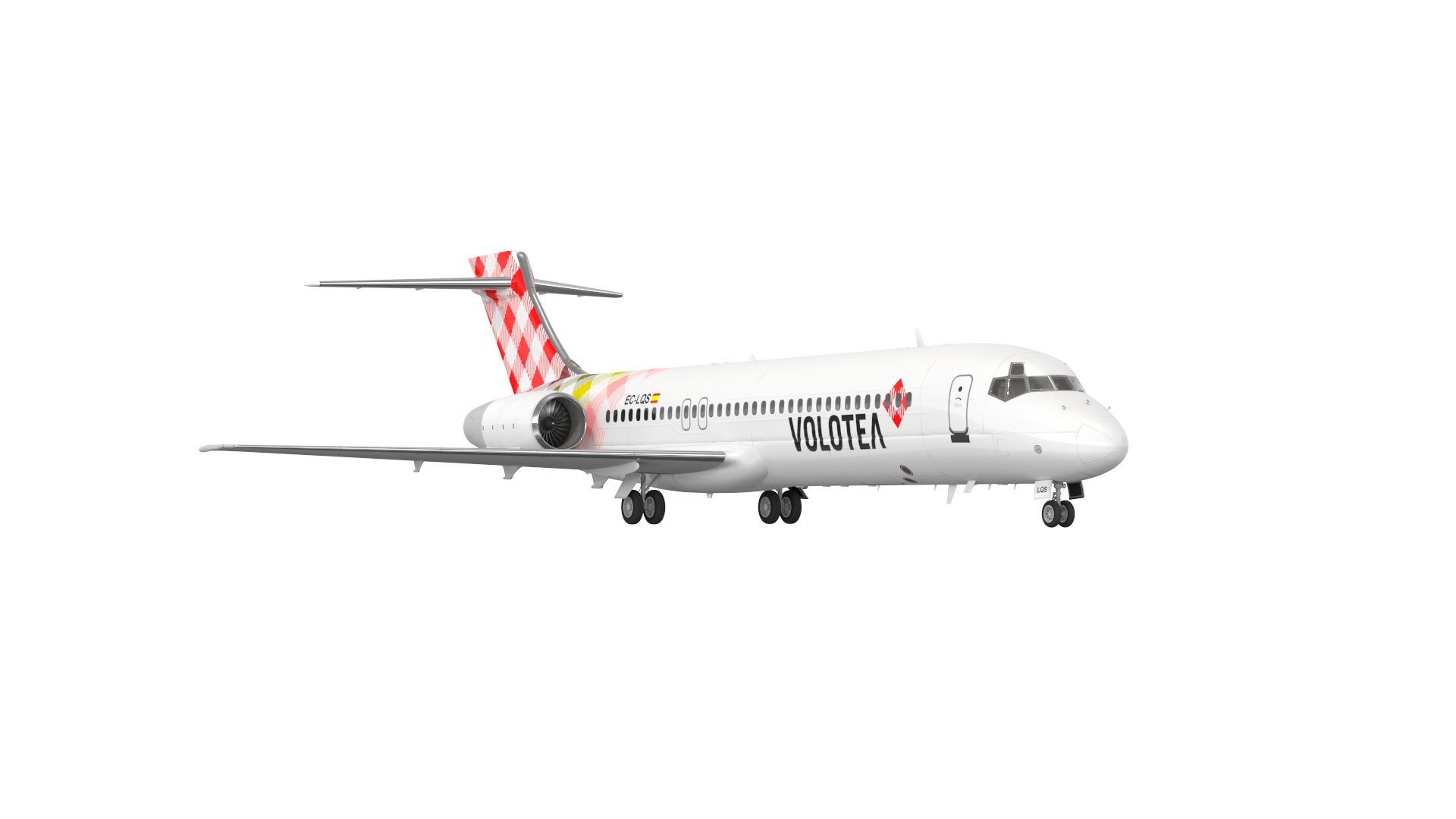 3D Passenger Jet Airliner Boeing 717-200 Volotea Rigged Model ...