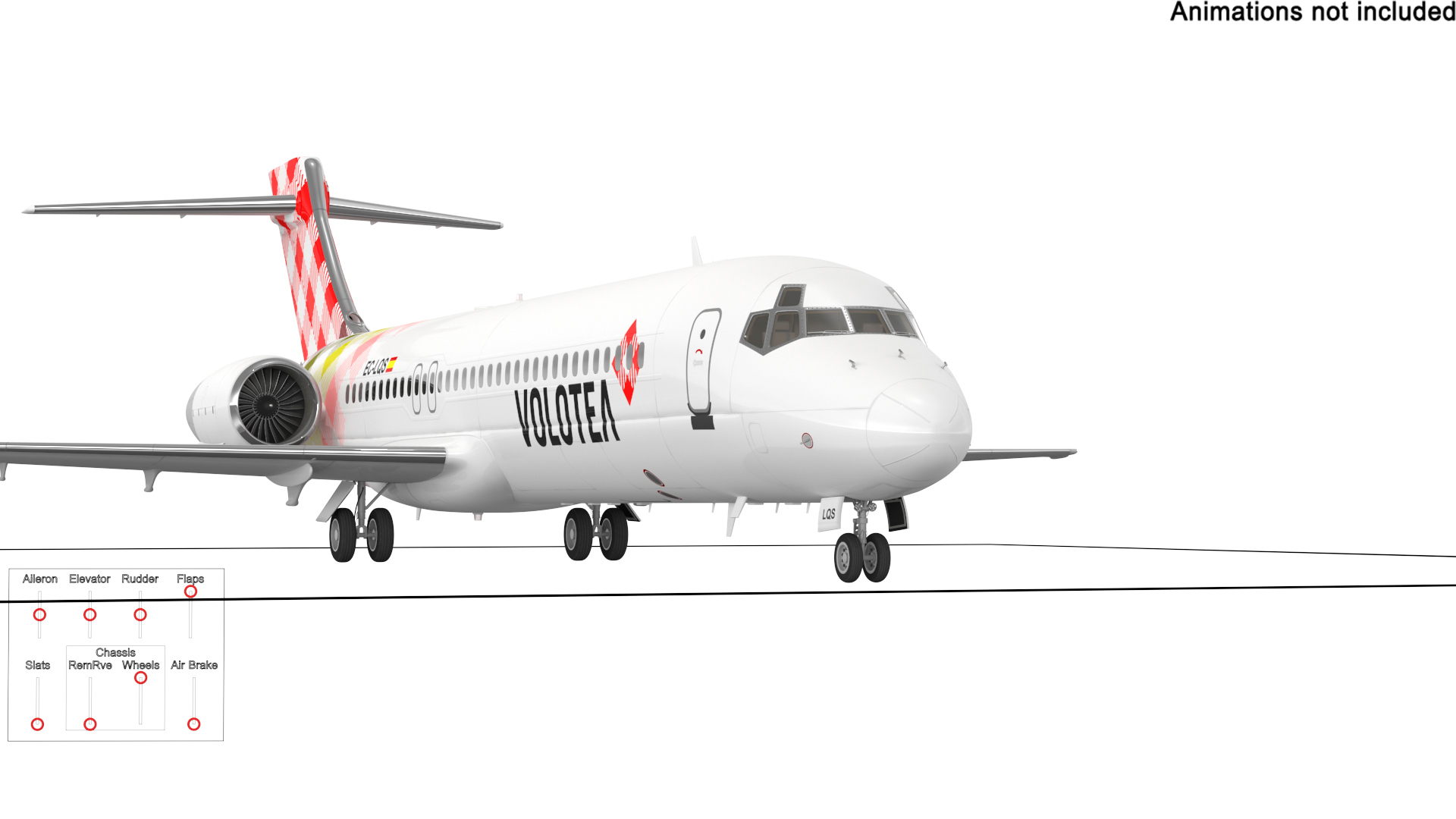 3D Passenger Jet Airliner Boeing 717-200 Volotea Rigged Model ...